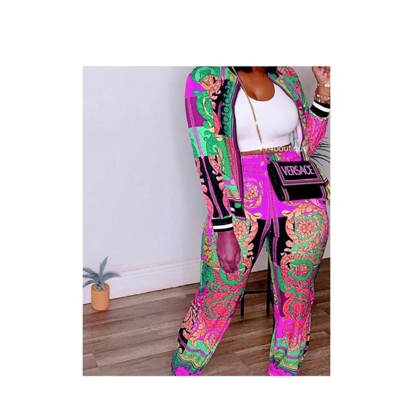 Pants & Jumpsuits | Womens Versace Inspired Jogger Suit | Poshmark